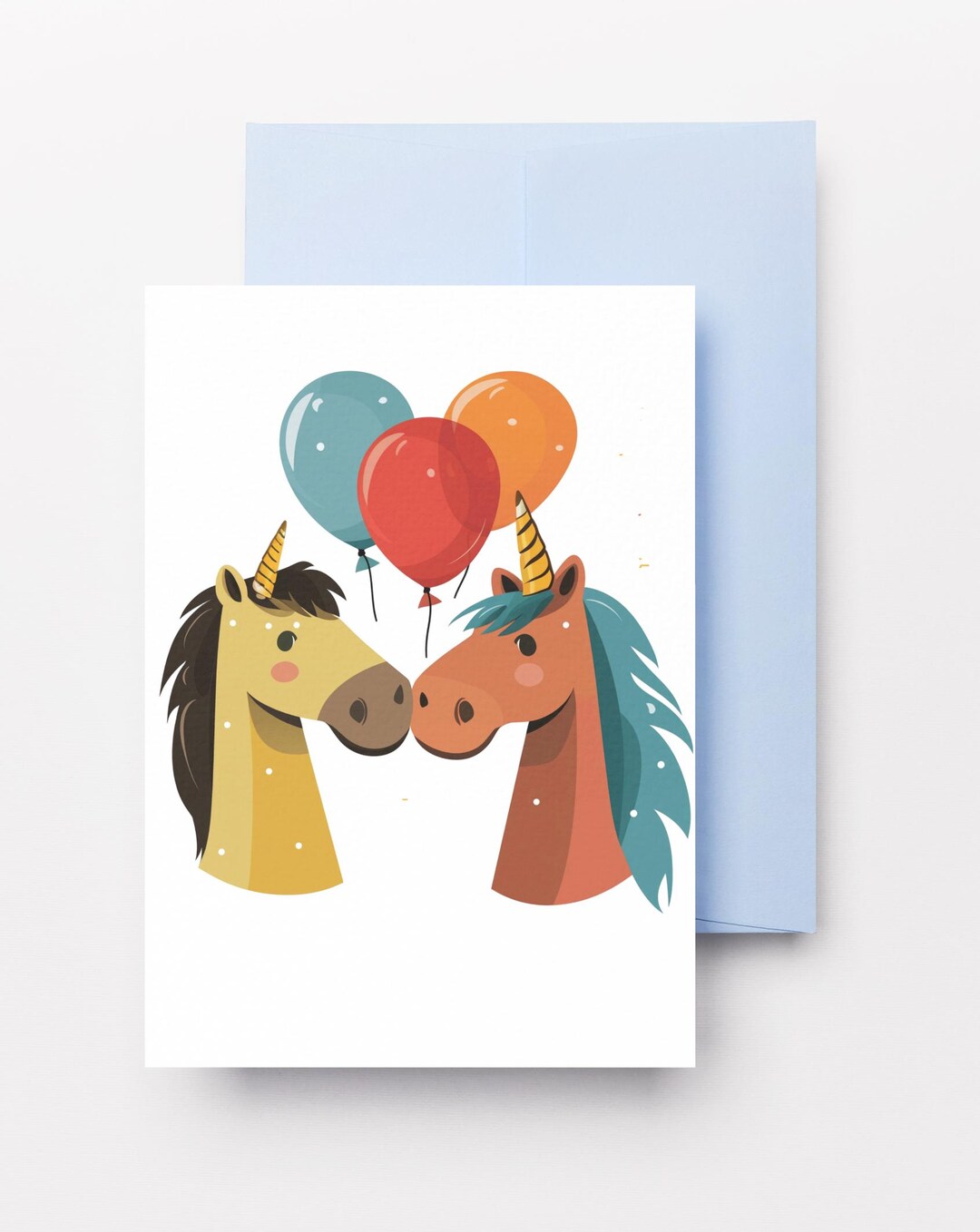 Printable Two Horses Birthday Card - PDF Formats - Etsy