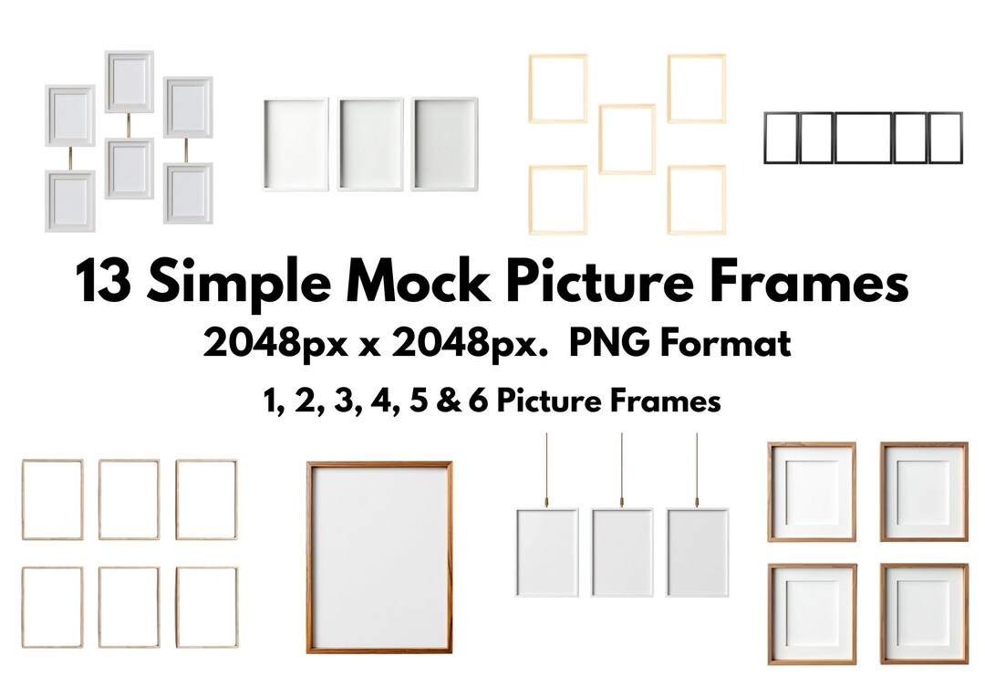 13 Simple Mock Picture Frames - PNG Format - Etsy