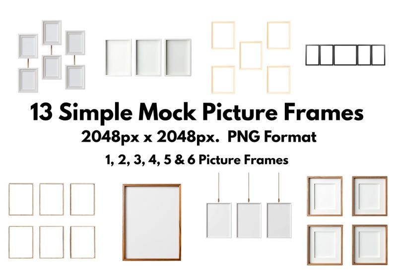 13 Simple Mock Picture Frames - PNG Format - Etsy