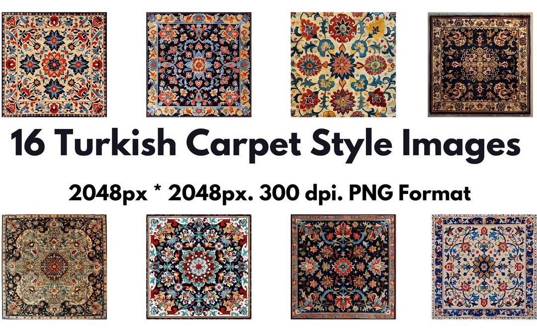 16 Turkish Style Carpet Images - PNG Format - Etsy