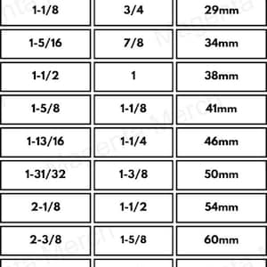 Printable SAE to Metric Conversion Charts - Wrench and Hex - US Letter ...