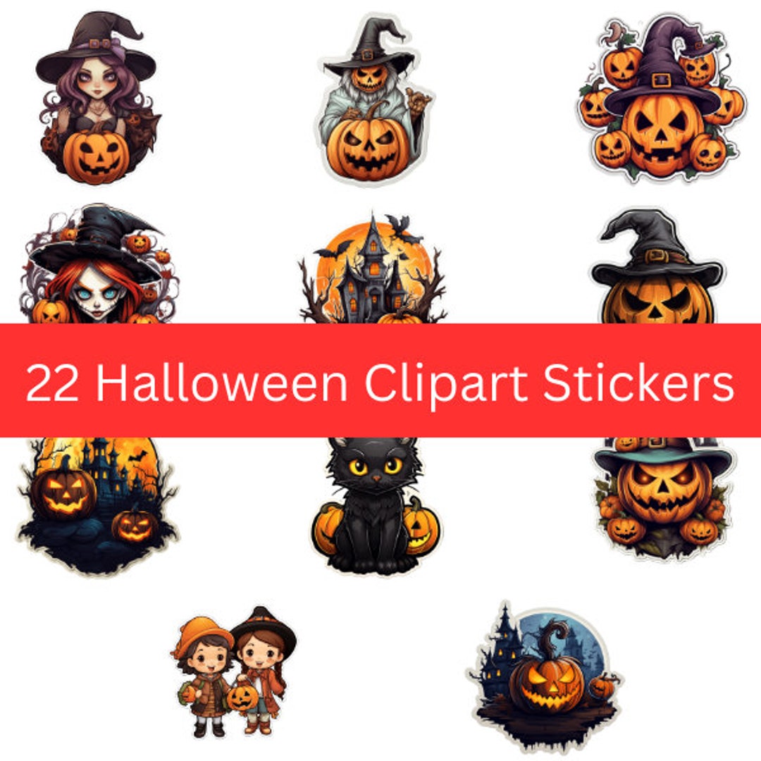 22 Halloween PNG Sticker Clipart Images - Etsy