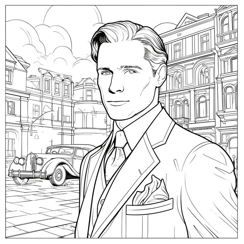 Printable 10 Retro Colouring Pages A4 PDF Format - Etsy