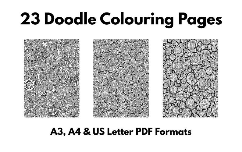 23 Printable Doodle Colouring Pages - A3, A4 & US Letter PDF Formats ...