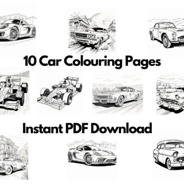 Muscle Car Colouring Pages - Etsy