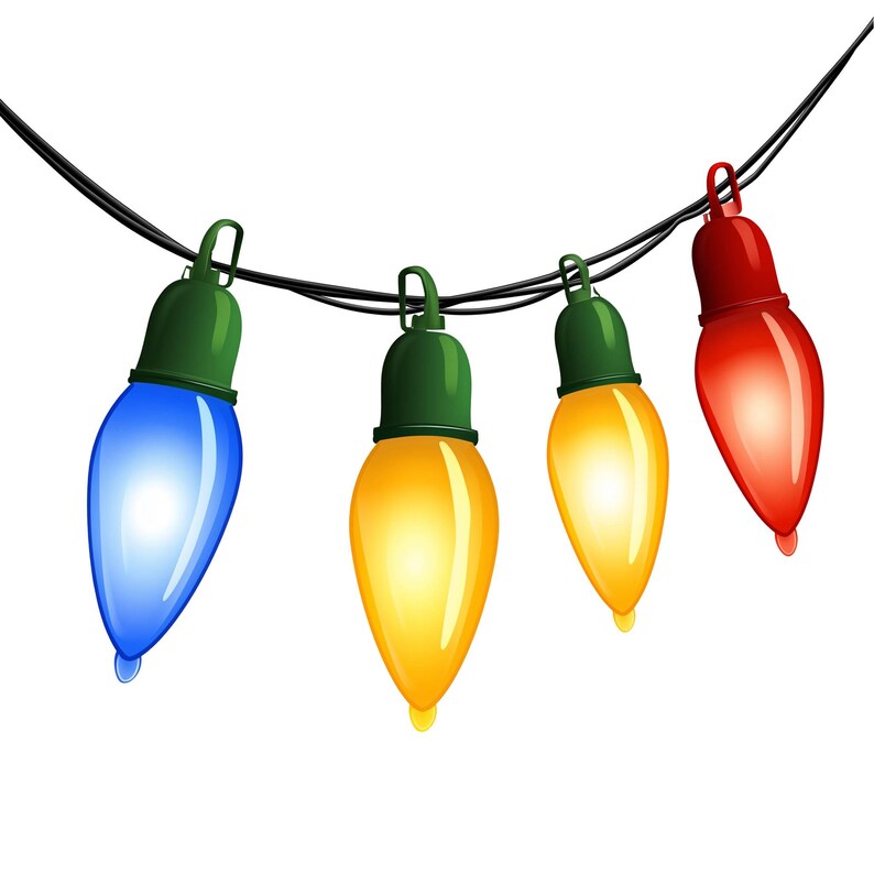 20 Christmas Lights Clipart Images PNG Format - Etsy
