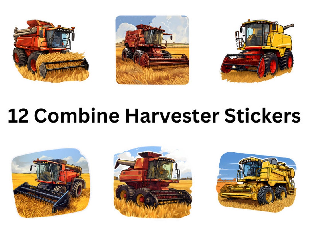 12 PNG Combine Harvester Stickers - Etsy