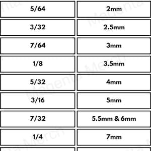 Printable SAE to Metric Conversion Charts - Wrench and Hex - US Letter ...
