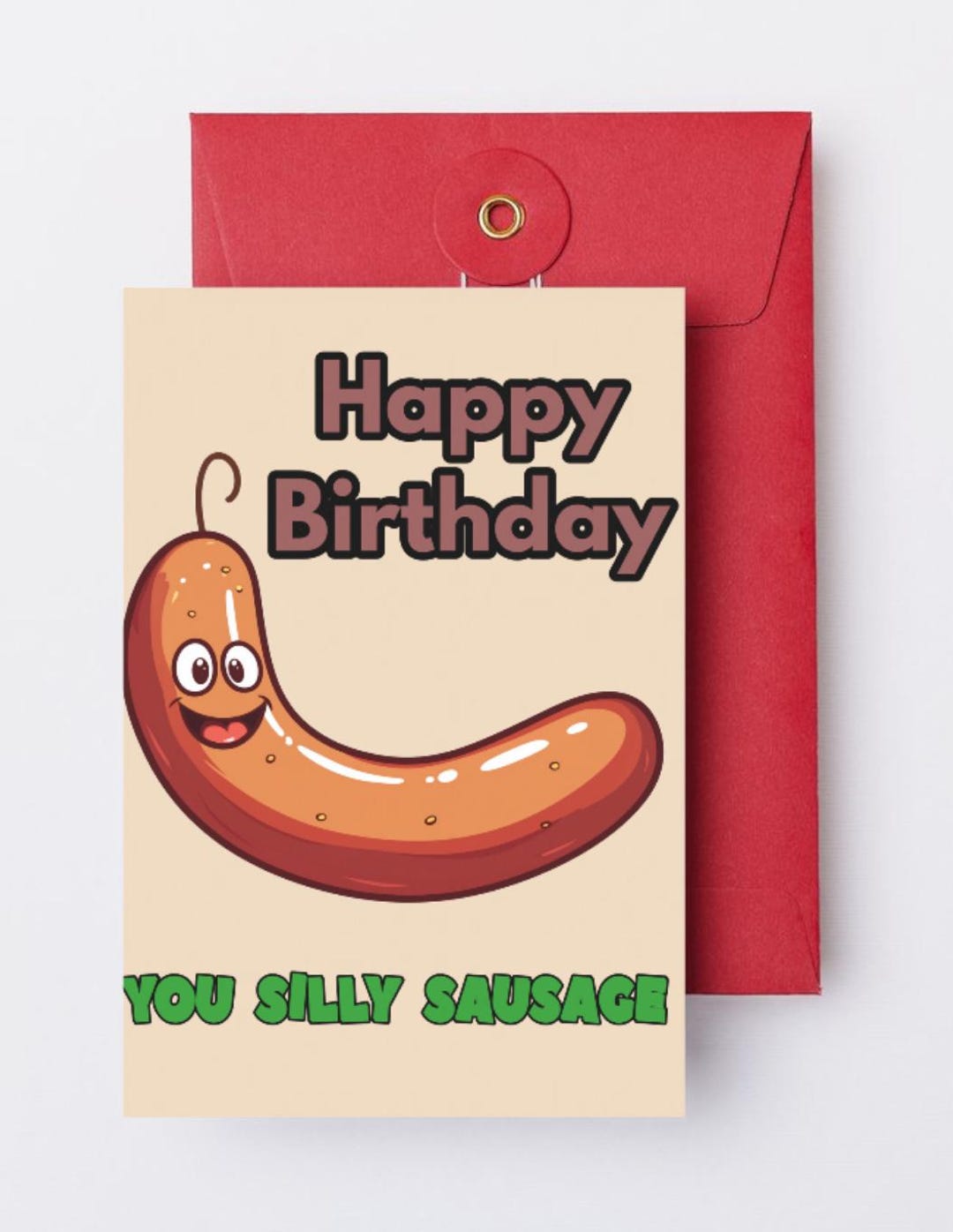 Printable Silly Sausage Happy Birthday Card Digital Download - PNG ...