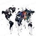 World Map Ink Splodge Map Digital Graphic - PNG Format - Etsy