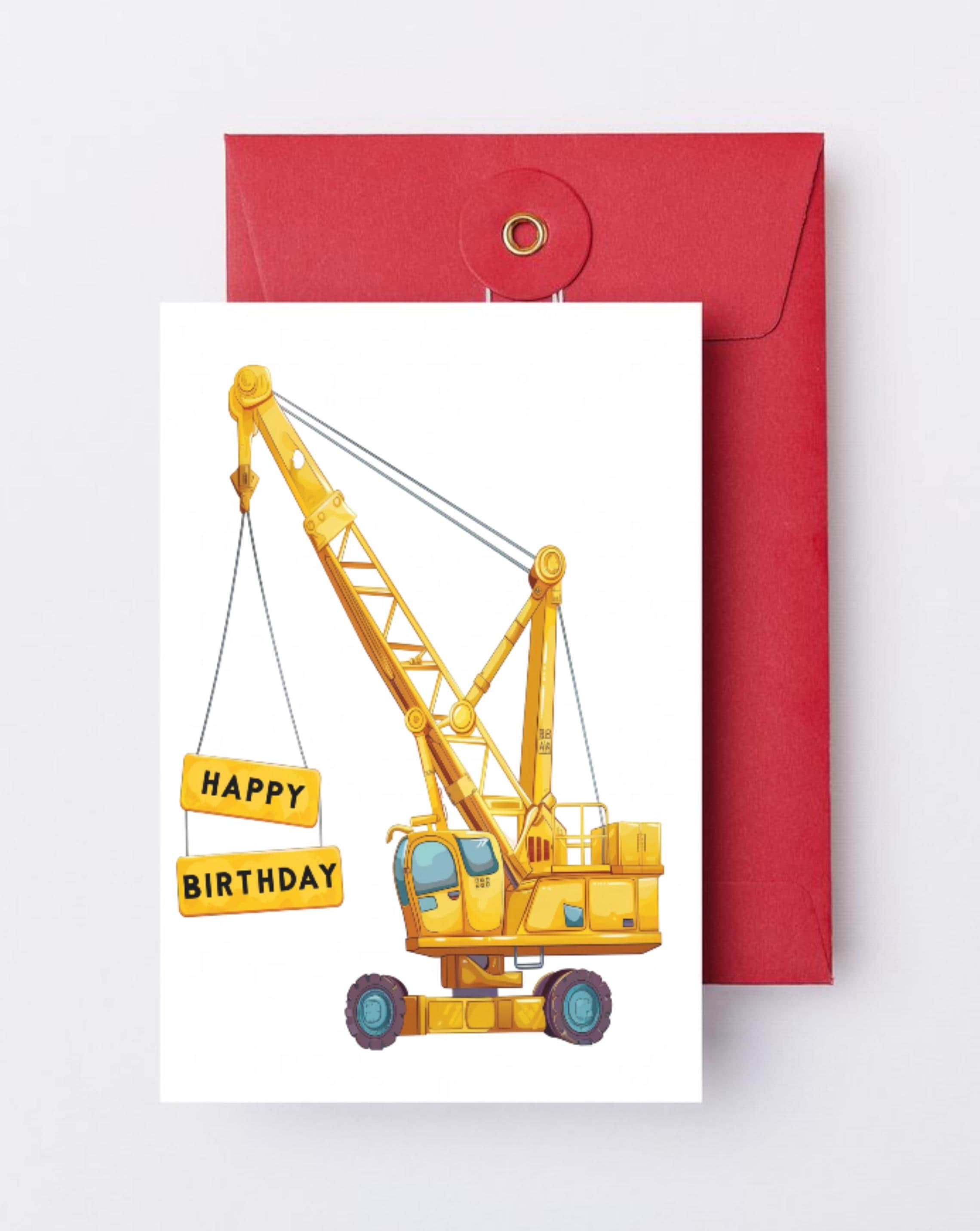 Printable Crane Digital Download Birthday Card - PNG & PDF Formats - Etsy