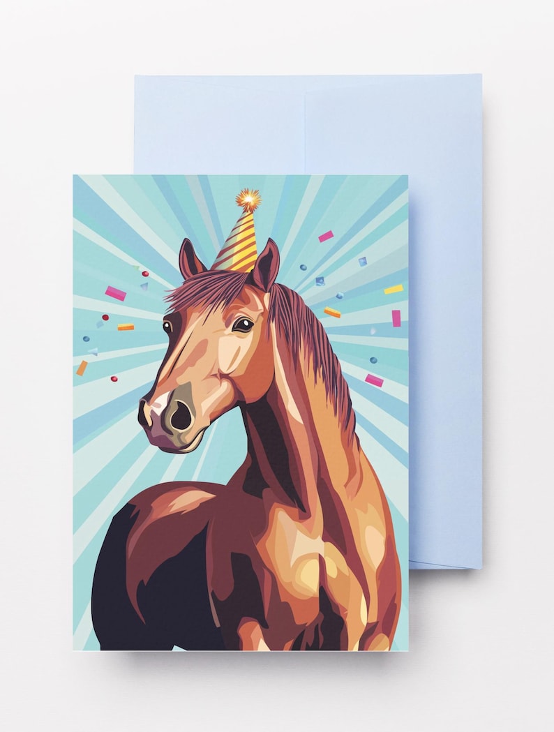 Printable Happy Birthday Horse Card PDF Formats - Etsy