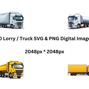 20 Lorry / Truck SVG & PNG Digital Clipart - Etsy