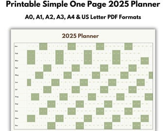 Simple 2025 Printable Calendar - A0, A1, A2, A3, A4 & US Letter PDF ...
