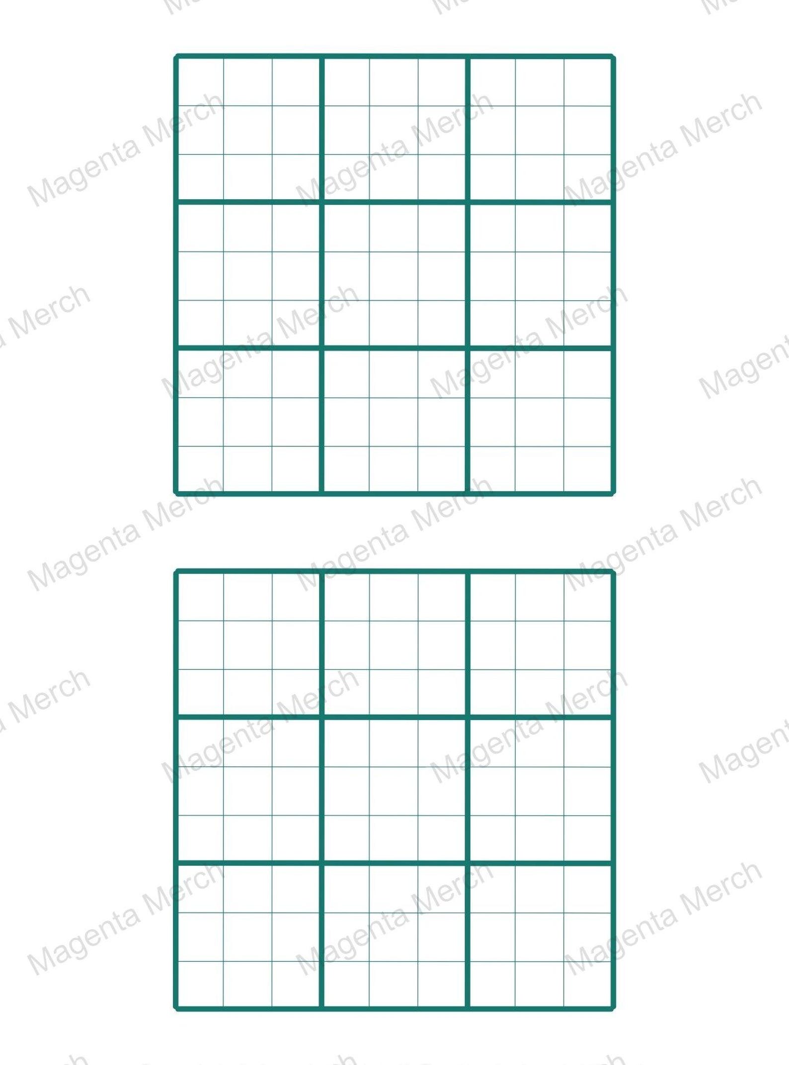 Printable Blank Sudoku Sheets - 1, 2, 4 & 6 Grids - A0, A1, A2, A3, A4 ...