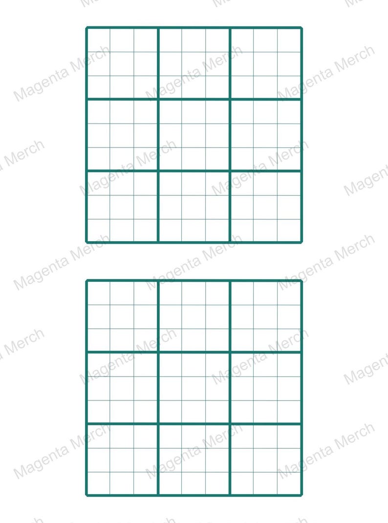 Printable Blank Sudoku Sheets - 1, 2, 4 & 6 Grids - A0, A1, A2, A3, A4 ...
