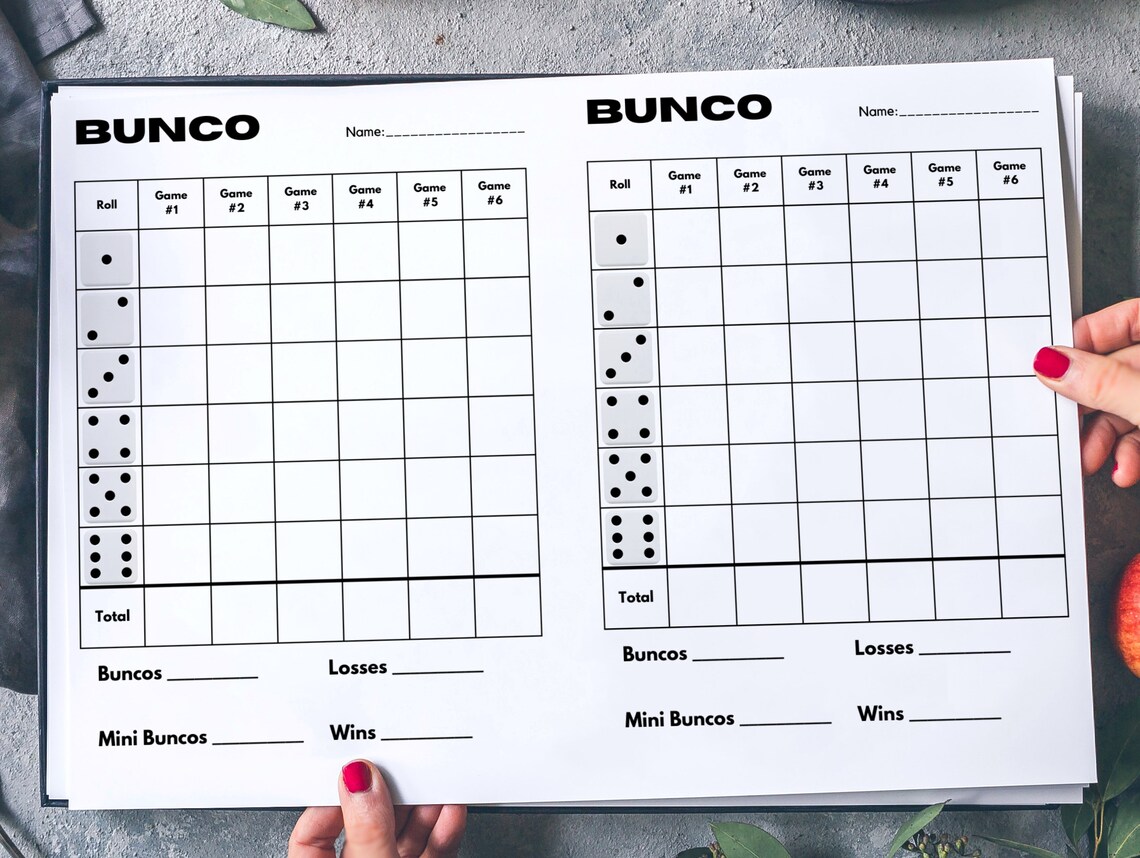 Printable Replacement Score Card Compatible With Bunco A4 & A5 PDF ...