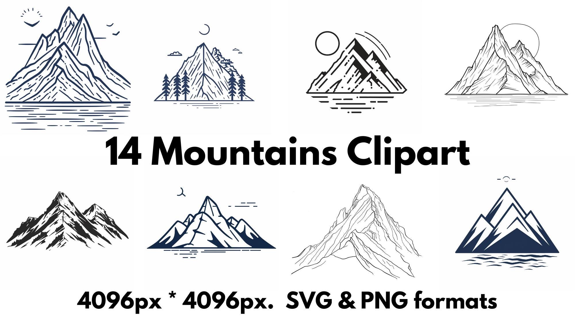 14 Mountains Clipart - SVG & PNG Formats - Etsy UK