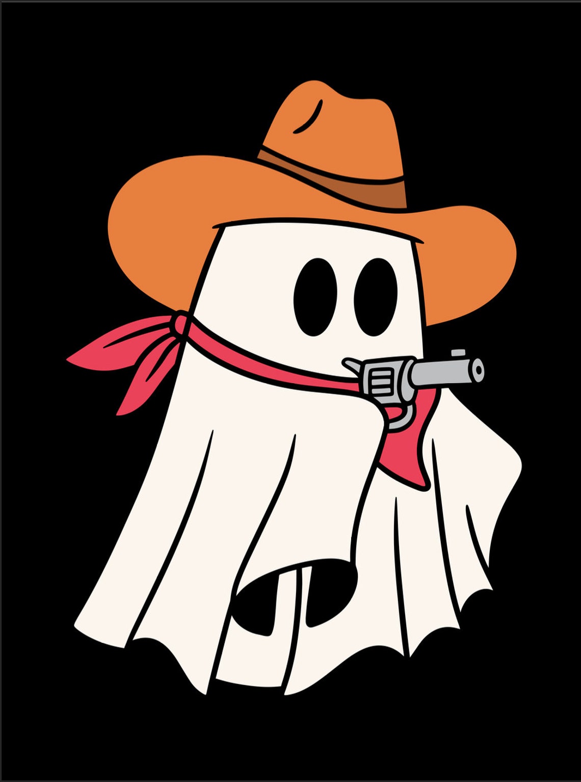 Halloween Cowboy Ghosts Wall Print Decor PDF File Download - Etsy