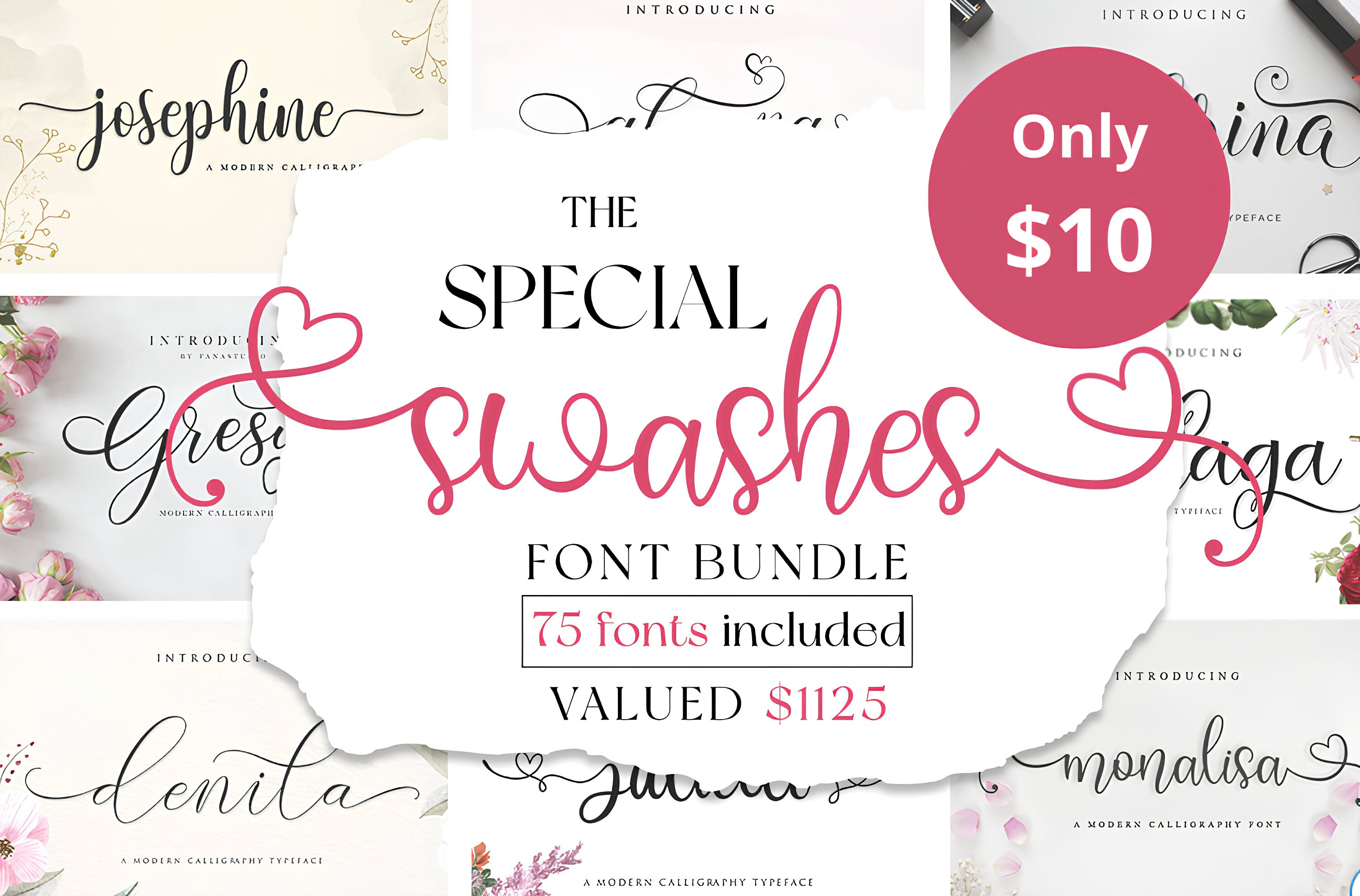 The Special Swashes Font Bundle - Etsy
