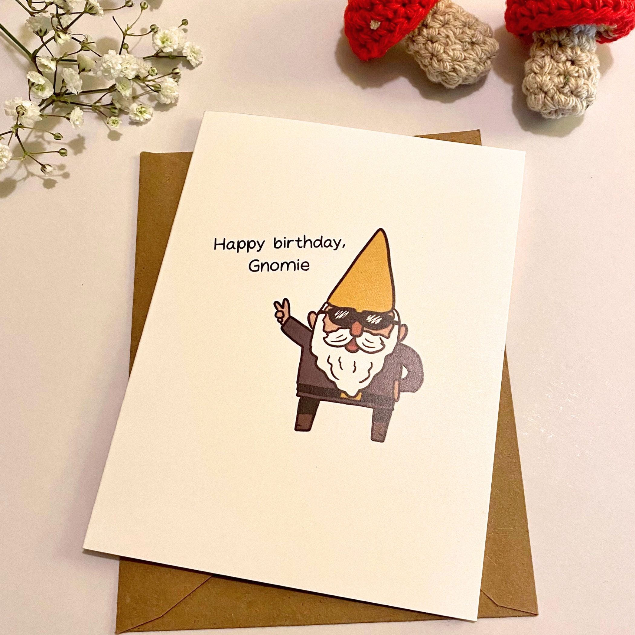 Happy Birthday Gnome Card | Gnome Birthday Card, Friend, Punny Card for ...