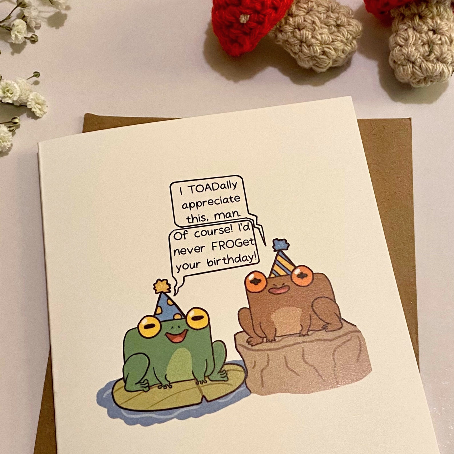 Toad and Frog Birthday Card Punny Birthday Card Animal - Etsy