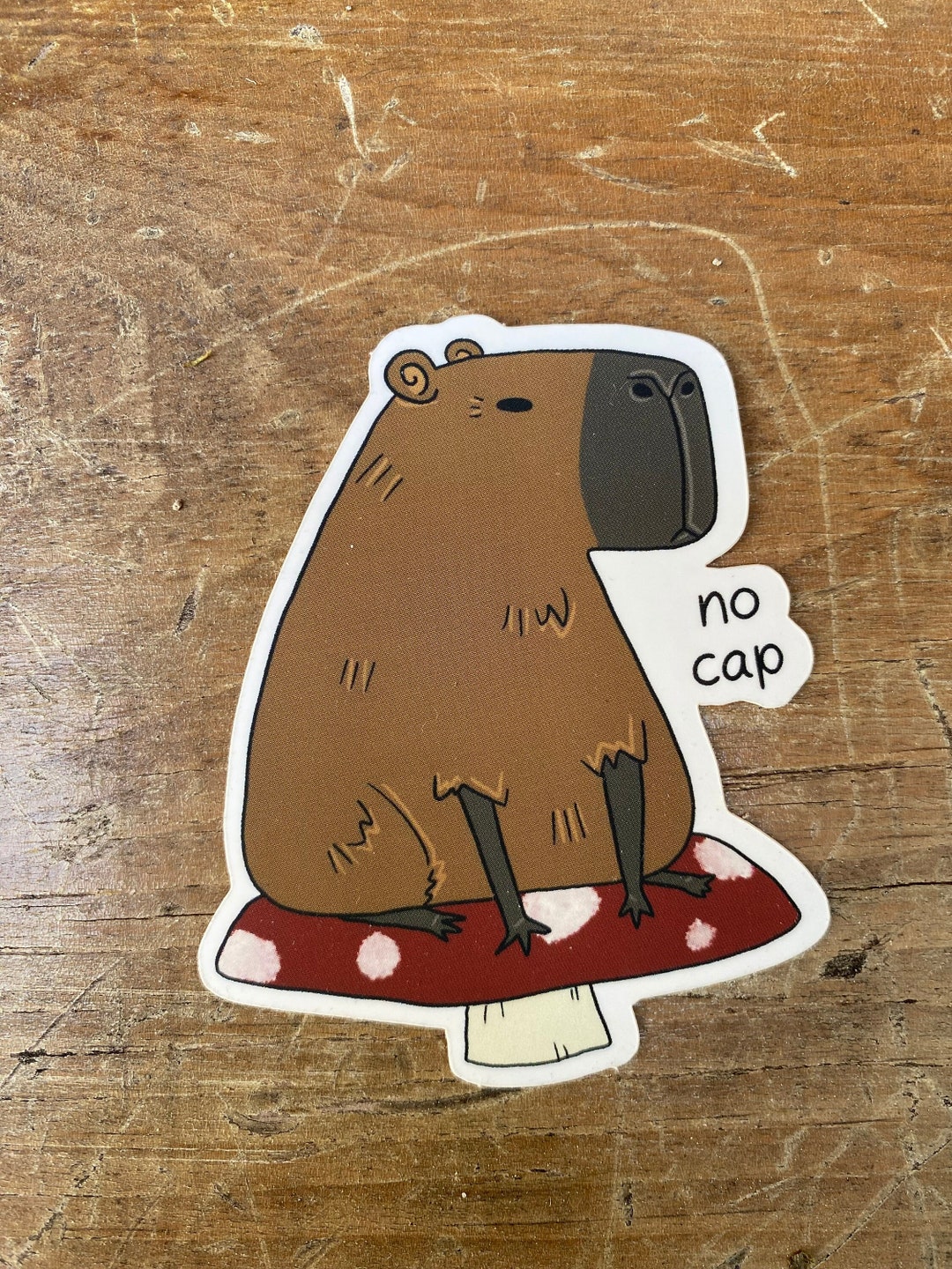 No Cap Capybara Sticker | Funny Animal Art - Etsy