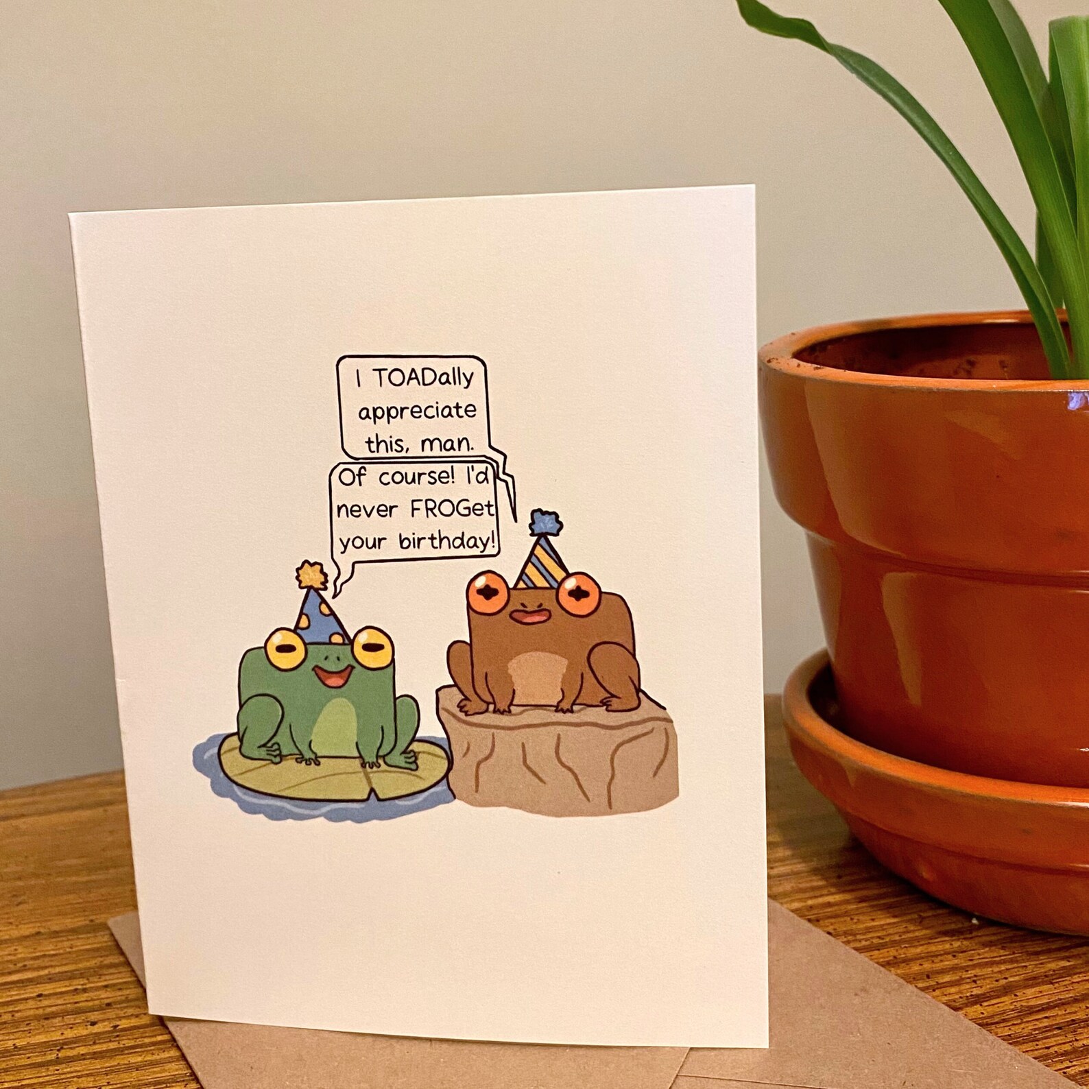 Toad and Frog Birthday Card Punny Birthday Card Animal - Etsy