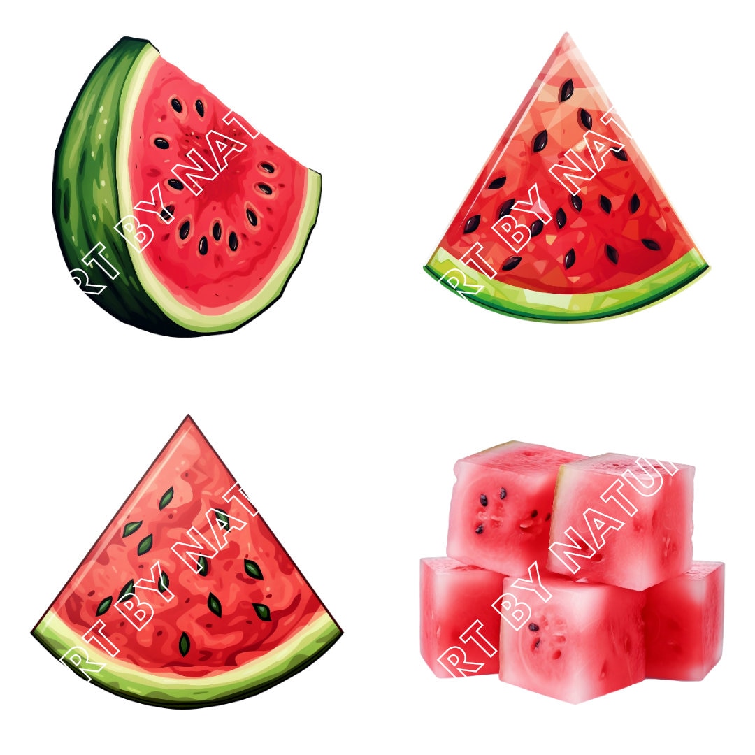 Watermelon Watercolor Clipart Bundle Refreshing Summer Watermelon ...