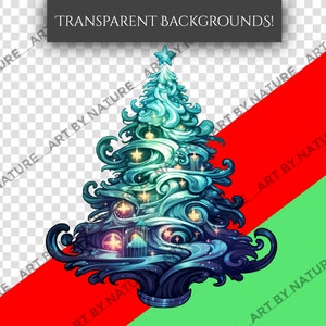 Christmas Tree PNG Clipart Pack for Commercial Use, Junk Journal ...