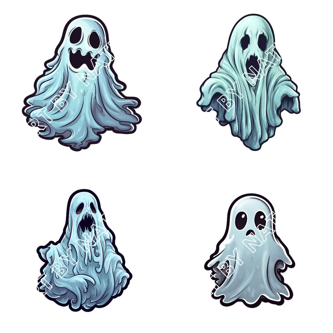 Spooky Ghosts Clipart, Scary PNG Ghost Clipart for Commercial Use ...