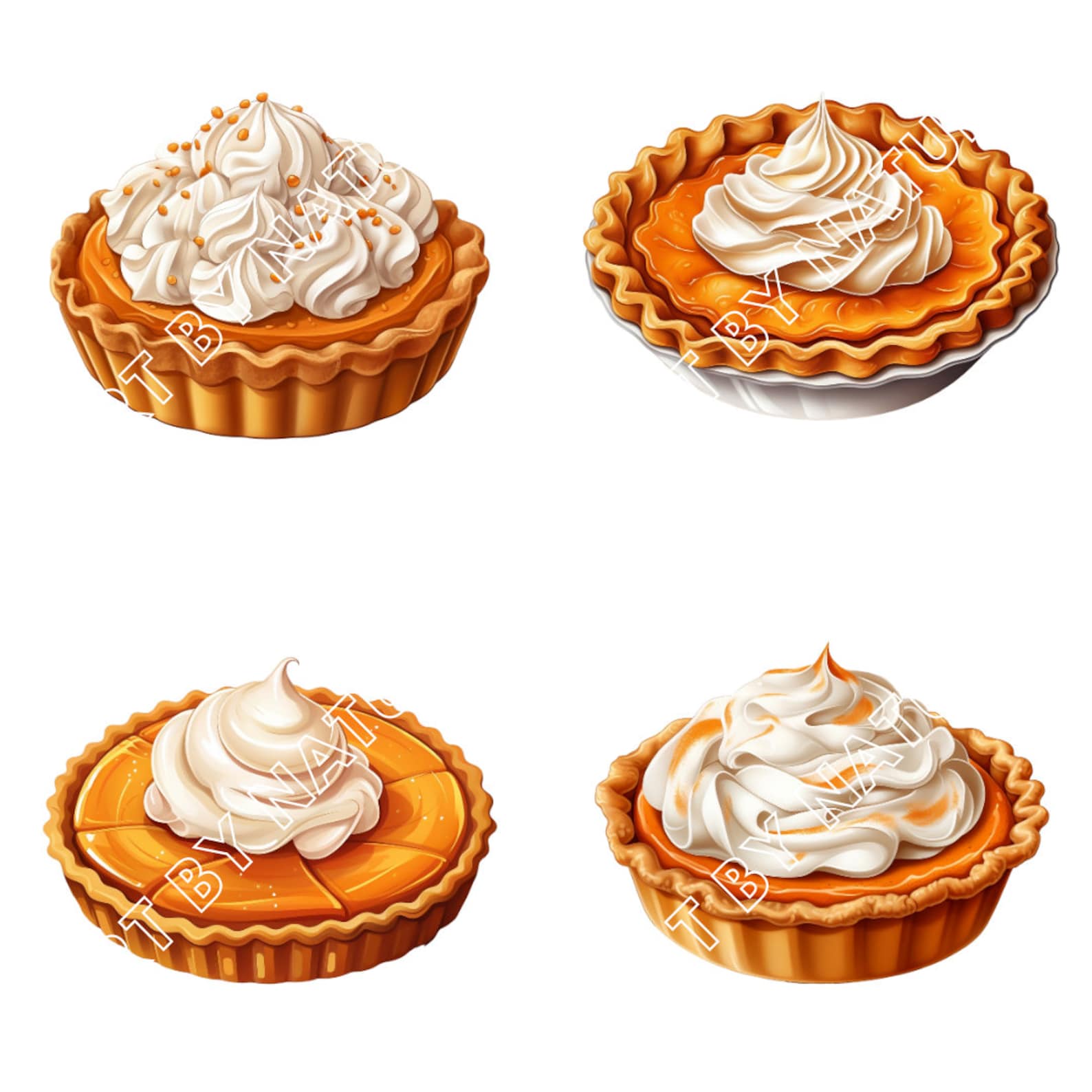 Pumpkin Pie Watercolor Clipart, Pumpkin Pie Clipart, Pumpkin Pie Png ...