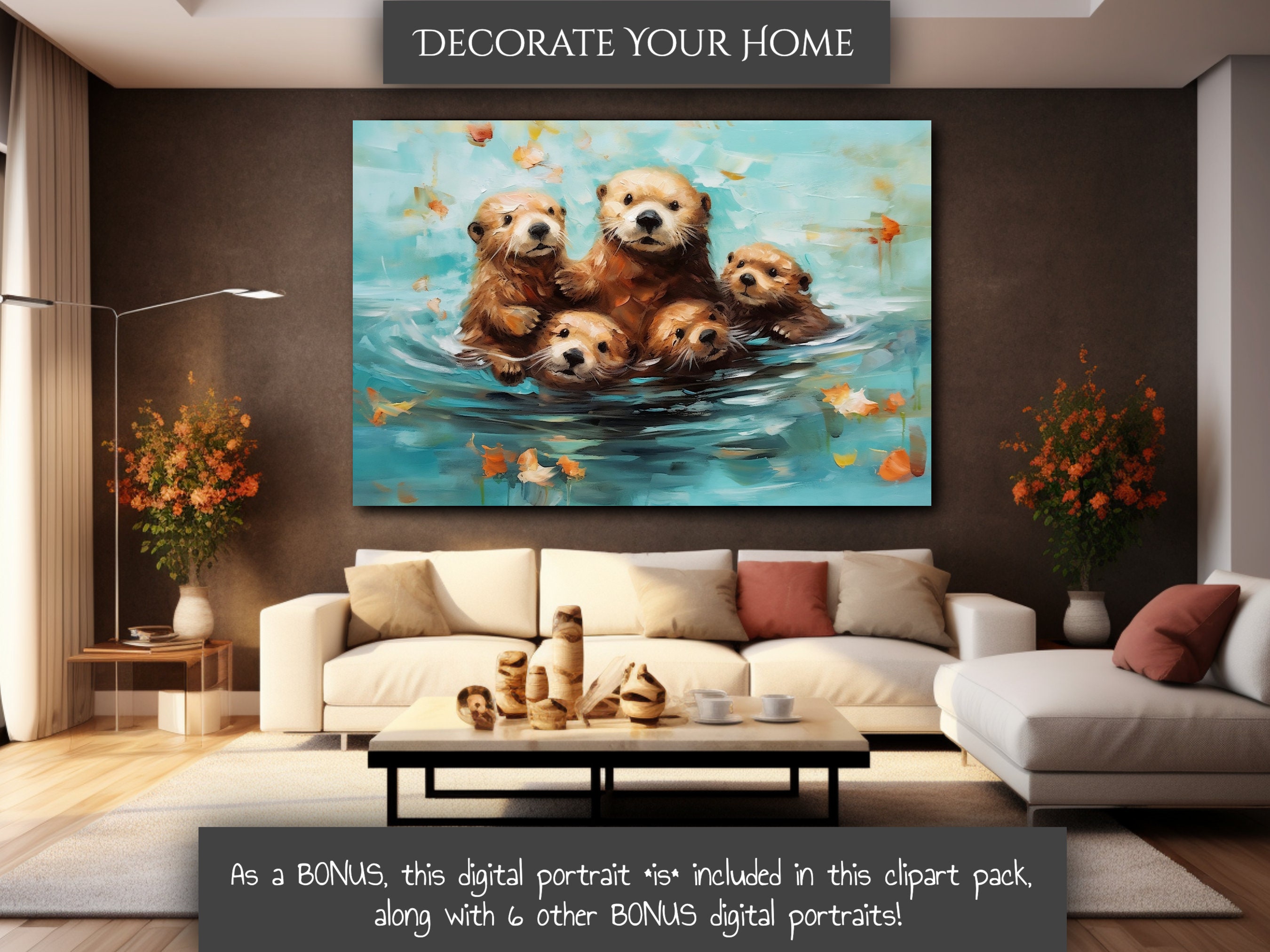 Sea Otter Clipart Pack, Commercial Use, Transparent Pngs, Marine Life ...