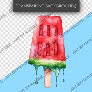 Watercolor Popsicles Clipart Pack, 20 High Quality PNG Delicious ...
