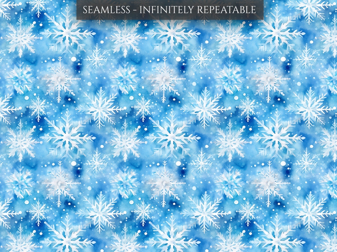 Watercolor Snowflakes Digital Paper, 20 High Quality Seamless Snowflake ...