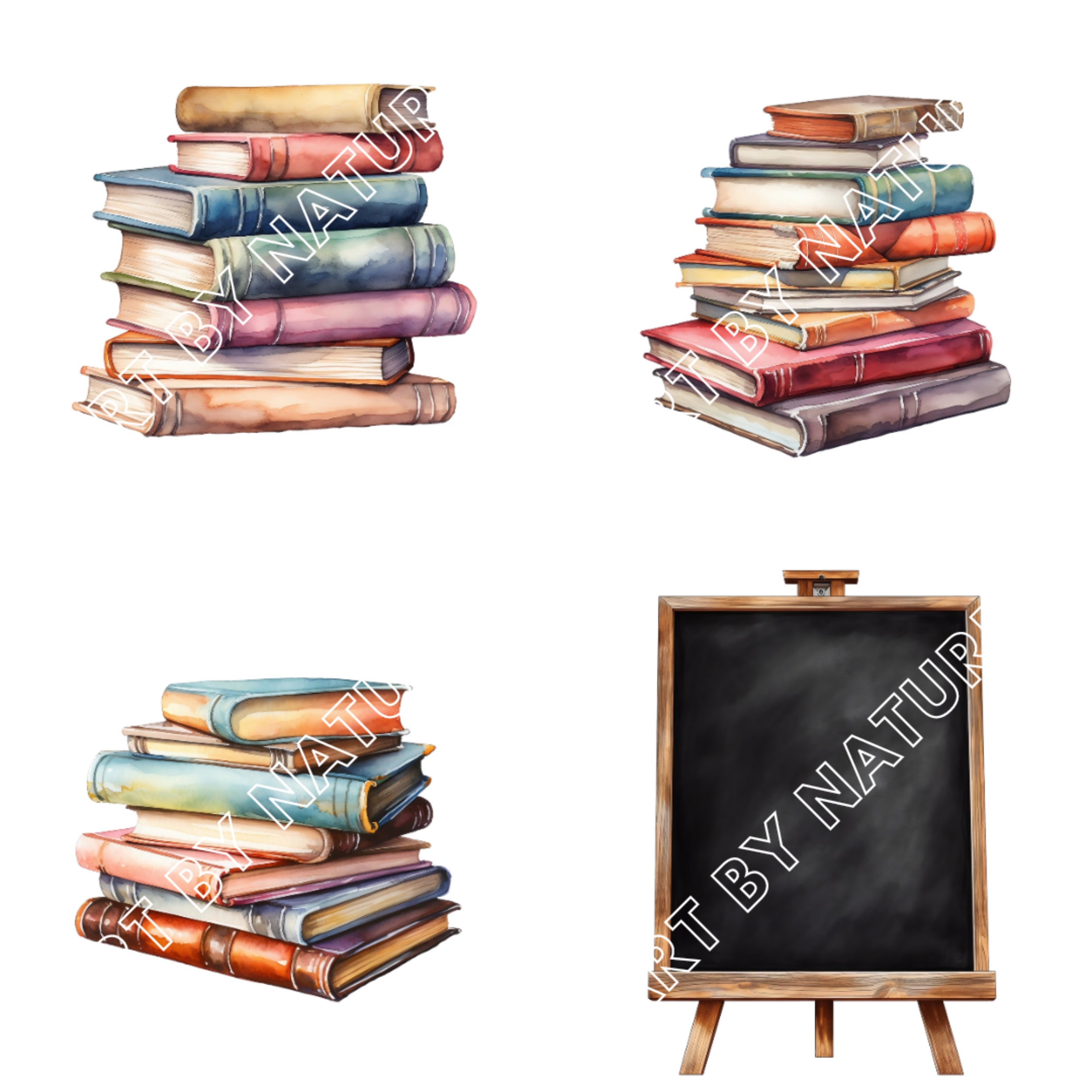 Back to School Clipart Variety Pack, 20 High Quality PNG School Clipart ...