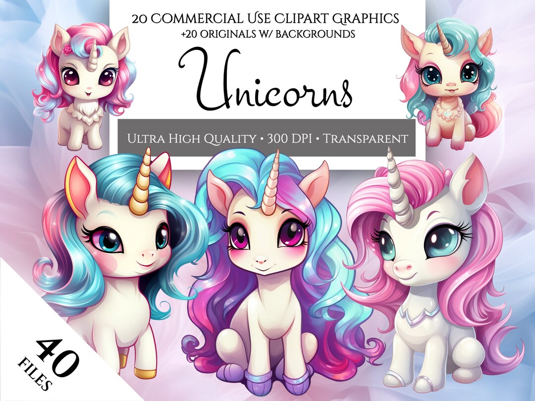 Cute Baby Unicorn Clipart, PNG Unicorn Clipart, Rainbow Unicorn Clipart ...