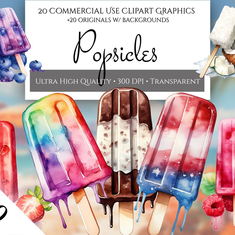 Popsicle Clipart - Etsy