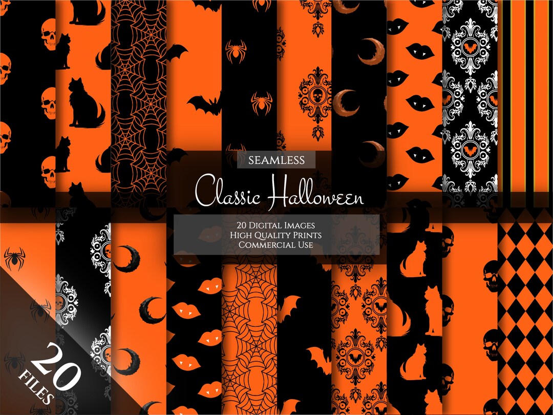 Halloween Pattern Seamless, Halloween Design, Printable Scrapbook Paper ...