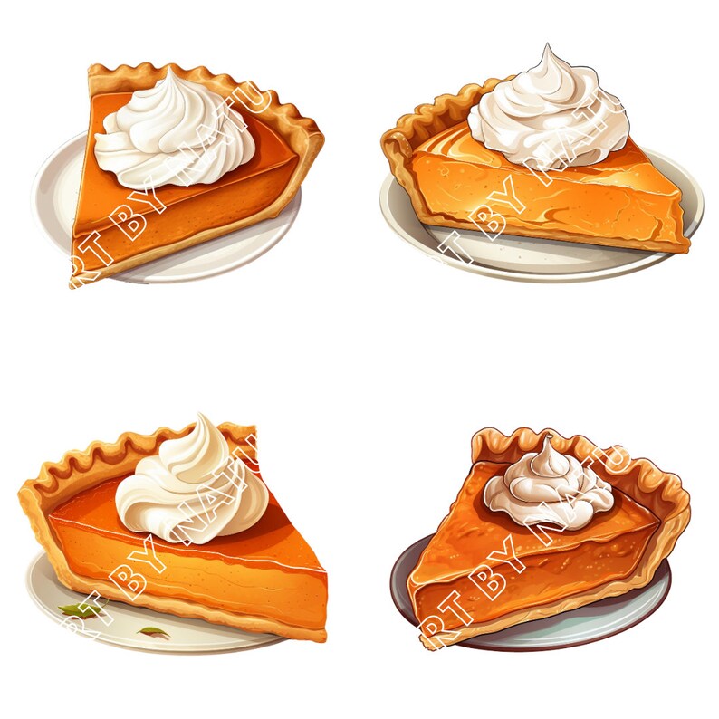 Pumpkin Pie Watercolor Clipart, Pumpkin Pie Clipart, Pumpkin Pie Png ...
