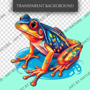Frog Clipart Bundle, Cute Frogs Printable Clipart in PNG Format Instant ...