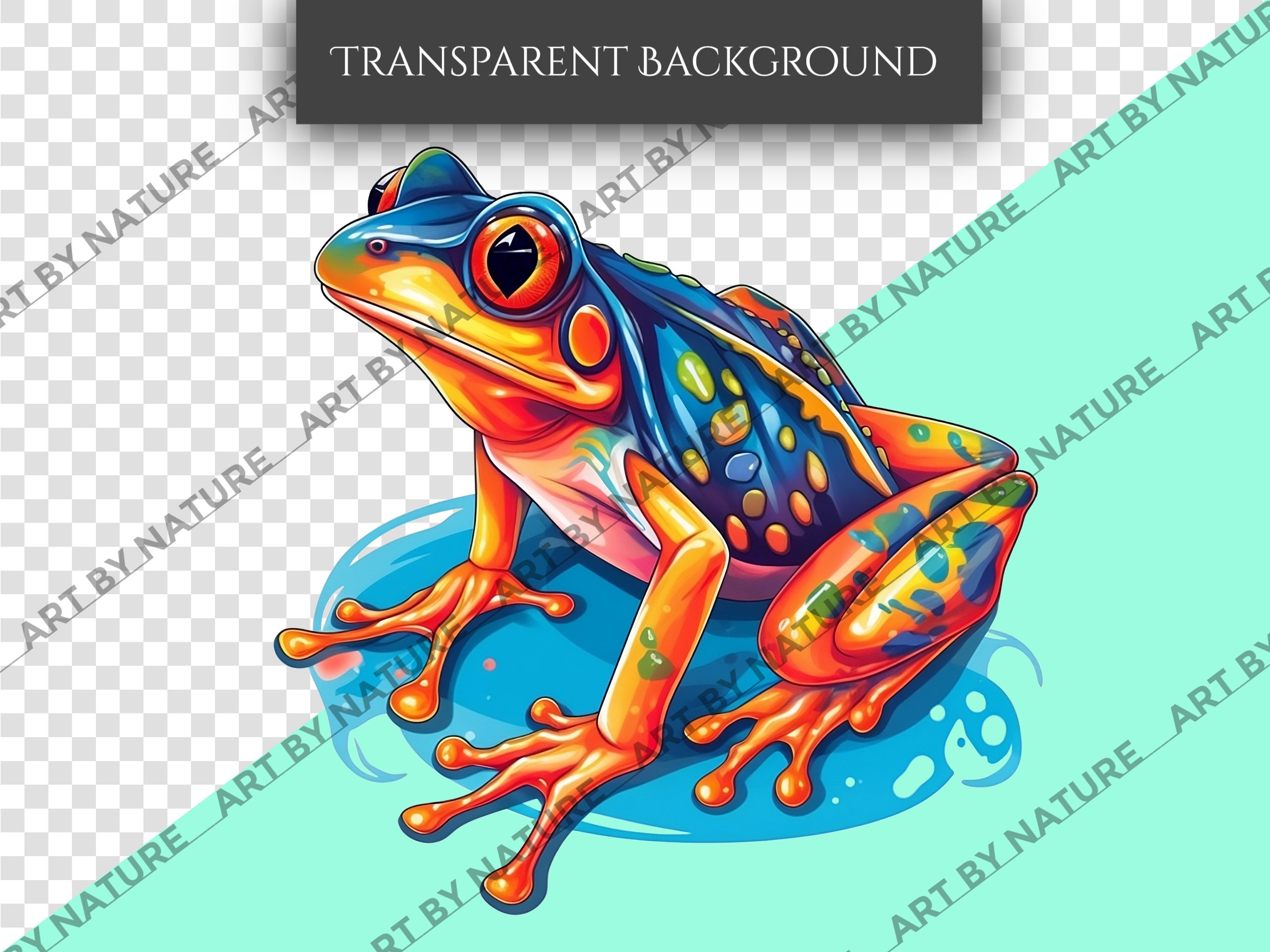 Frog Clipart Bundle, Cute Frogs Printable Clipart in PNG Format Instant ...