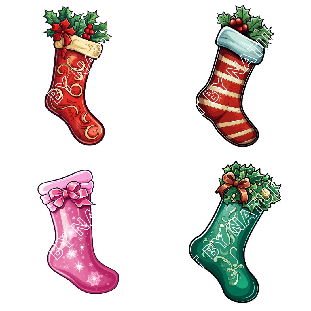 Christmas Stocking Clipart, Commercial Use Transparent Pngs, Junk ...