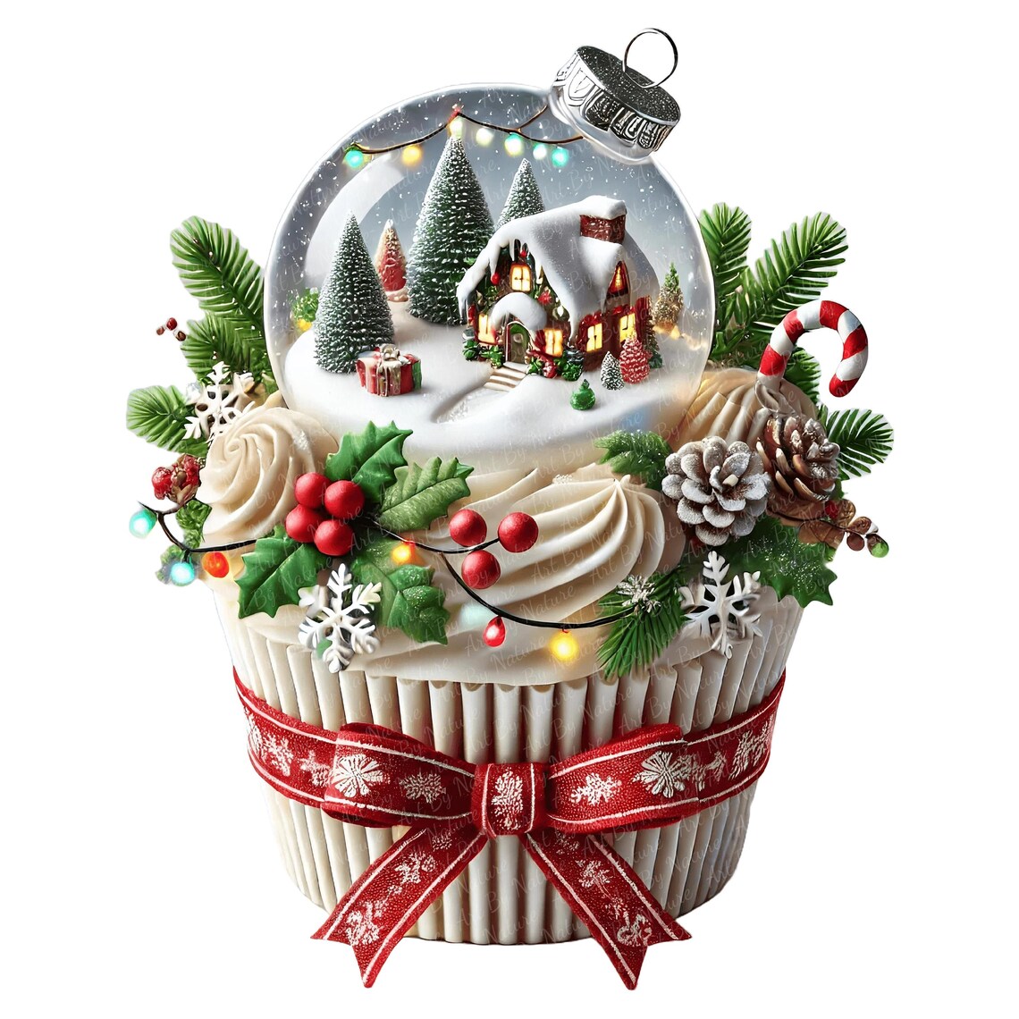 Christmas Cupcake Clipart, Holiday Dessert PNG (commercial Use) - Etsy