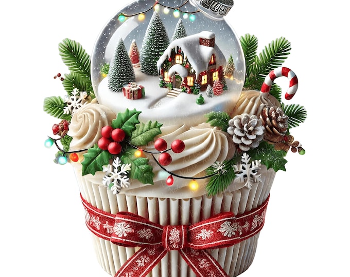 Christmas Cupcake Clipart Bundle, Festive Holiday Desserts Sweet Treats ...