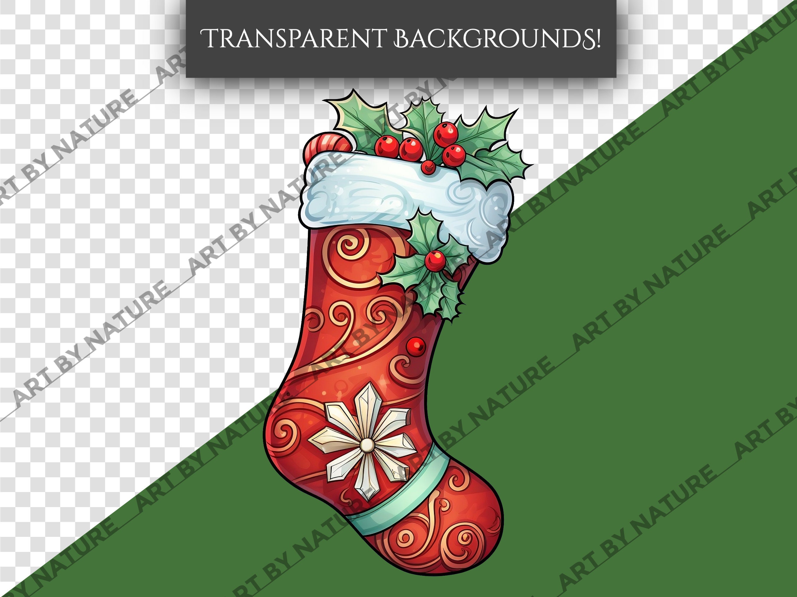 Christmas Stocking Clipart, Commercial Use Transparent Pngs, Junk ...