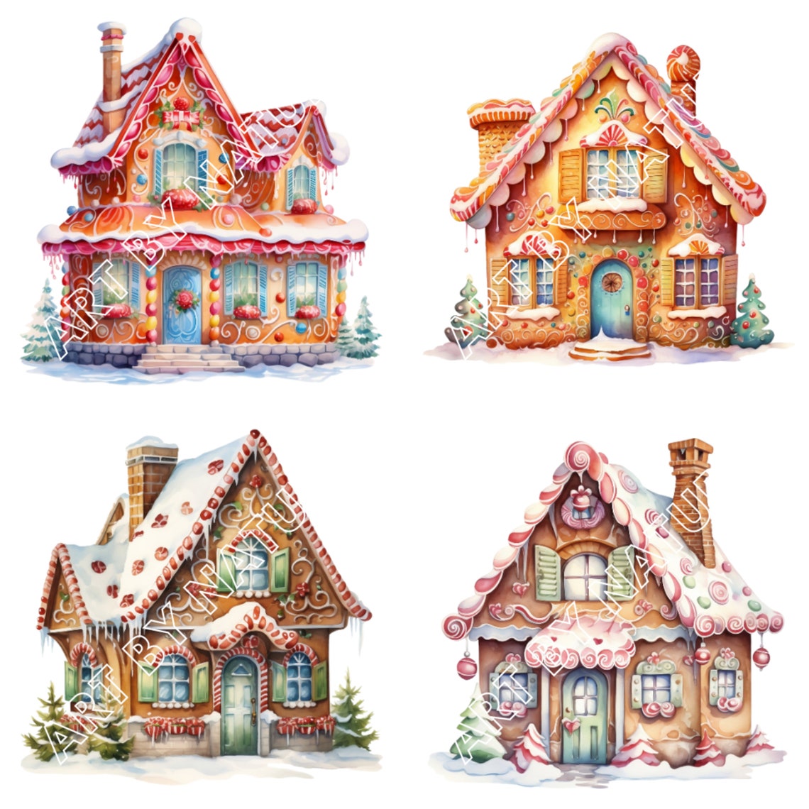 20 Gingerbread House Clipart, Christmas Clipart for Commercial Use ...