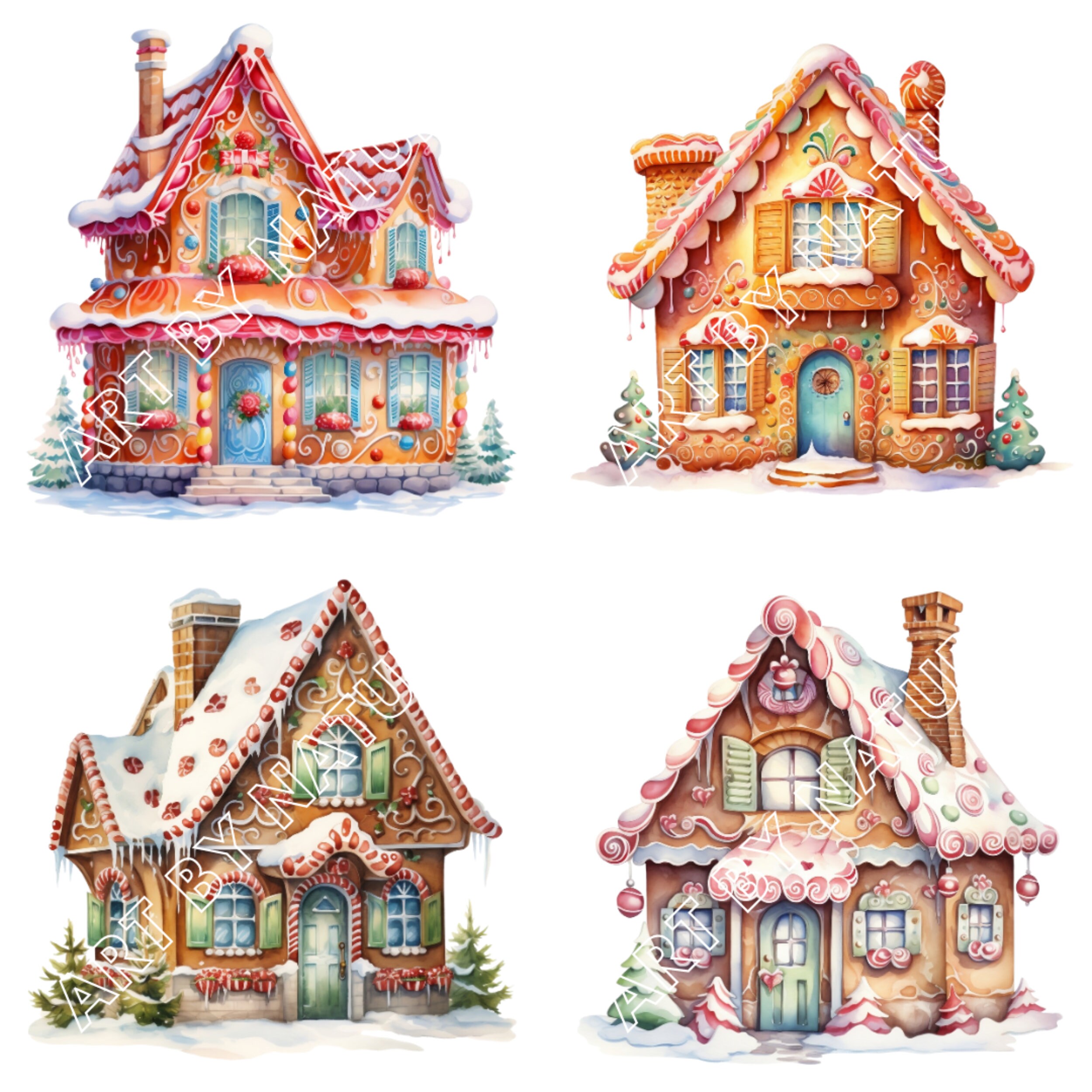 20 Gingerbread House Clipart, Christmas Clipart for Commercial Use ...