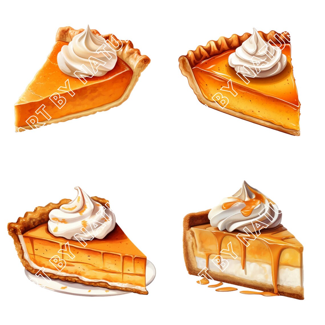 Pumpkin Pie Watercolor Clipart, Pumpkin Pie Clipart, Pumpkin Pie Png ...