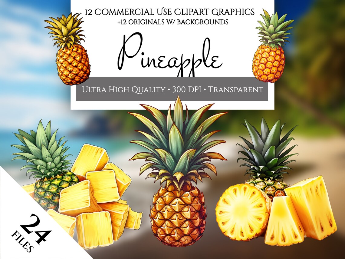 Pineapple PNG, Pineapple Clipart, Summer PNG, Tropical Fruit PNG ...